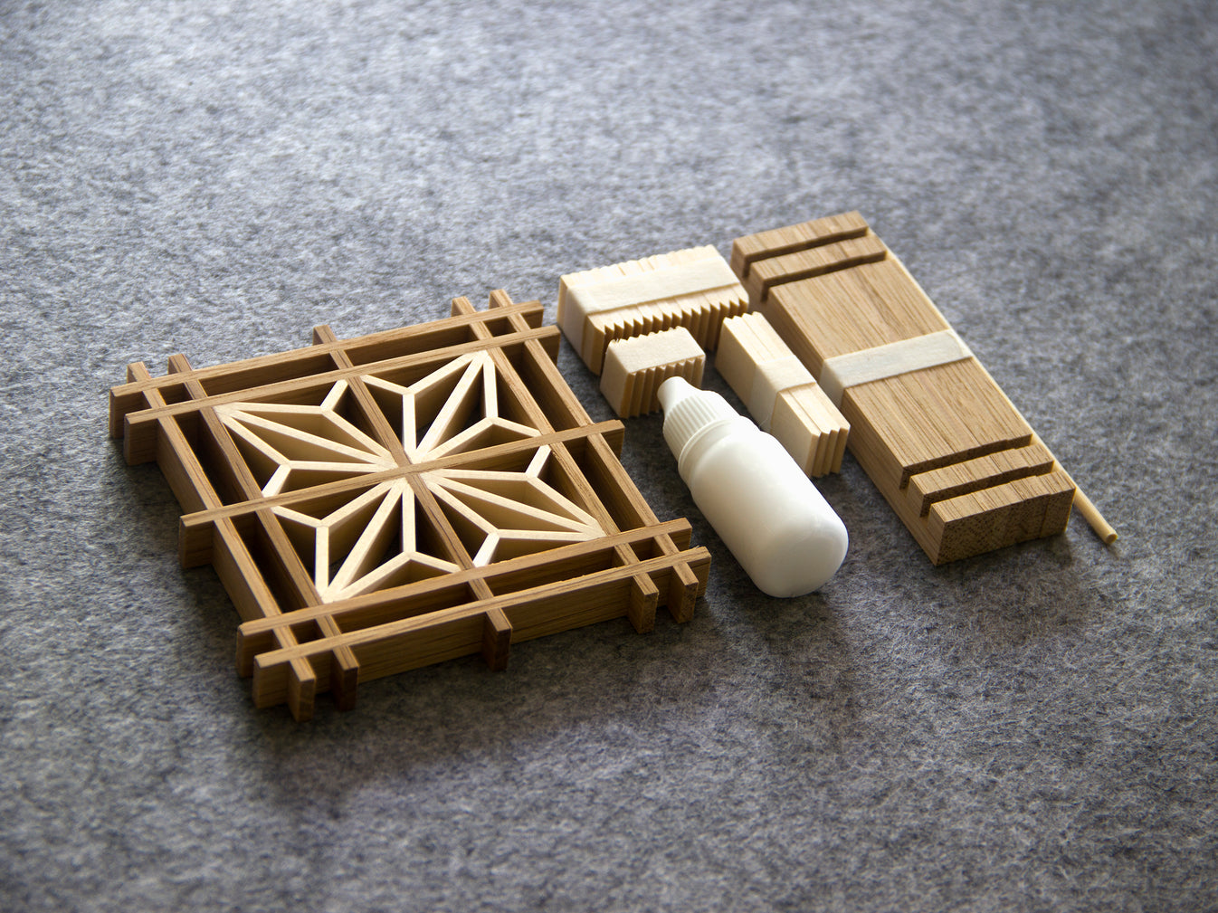 Kumiko coaster kit. Asanoha (Kakuasa) pattern. Art and Craft kit ...
